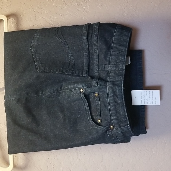 Denim&Co | Jeans | Denim Company Sz 4 Wideleg Dark Blue Denim Crop ...